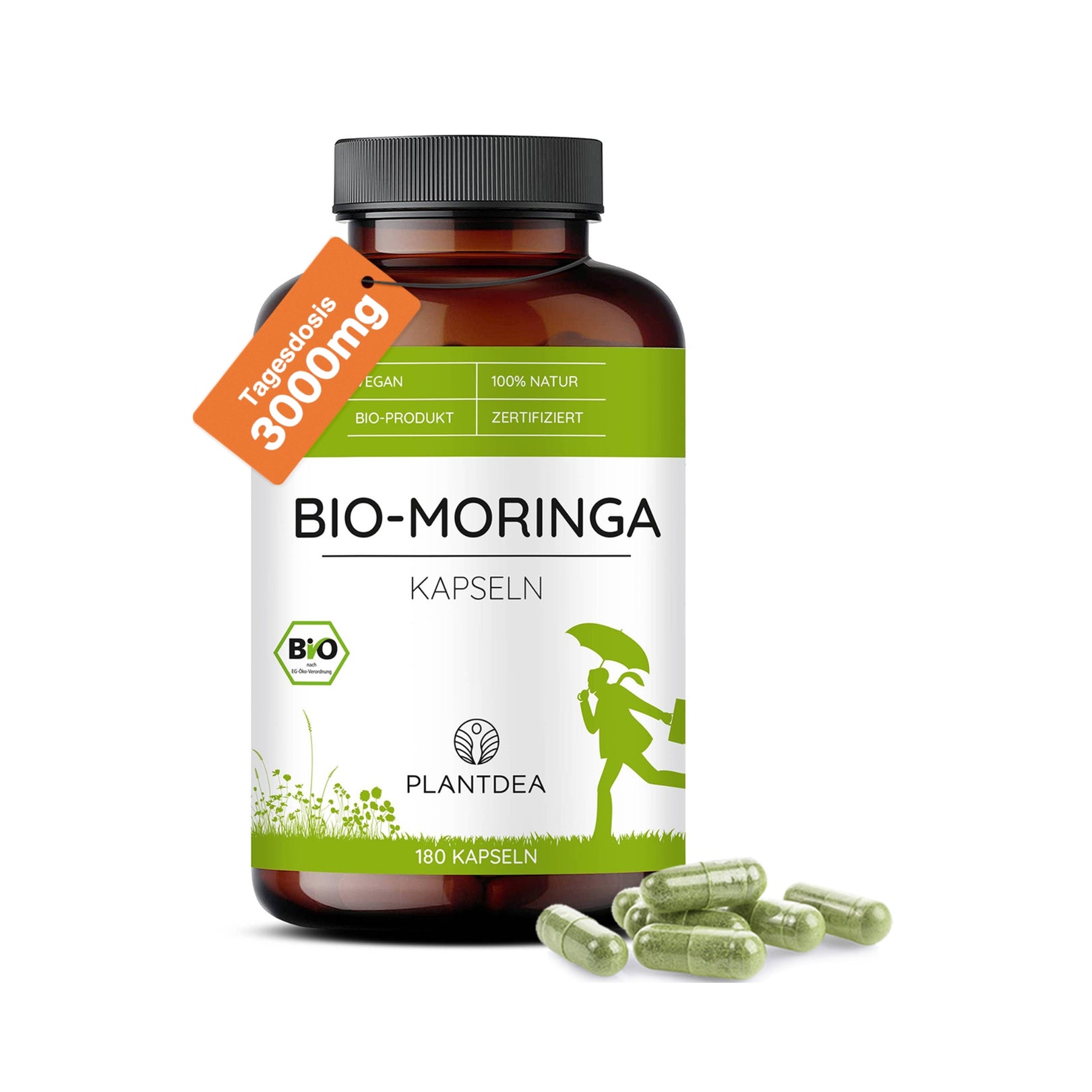 Bio Moringa Kapseln | 180 Stück, vegan | PlantDEA